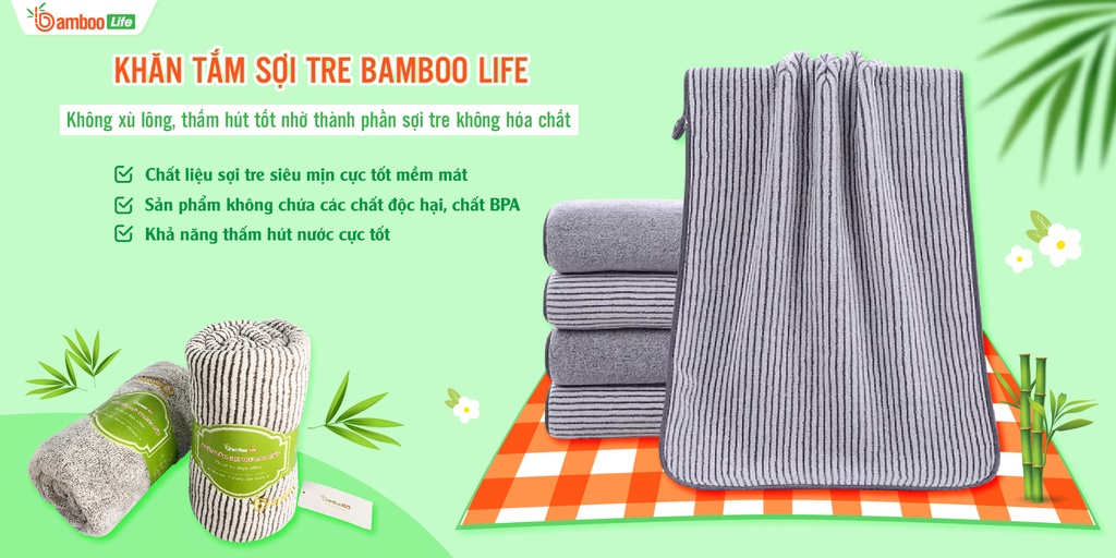 Review khăn tắm sợi tre cho bé thương hiệu Bamboo Life