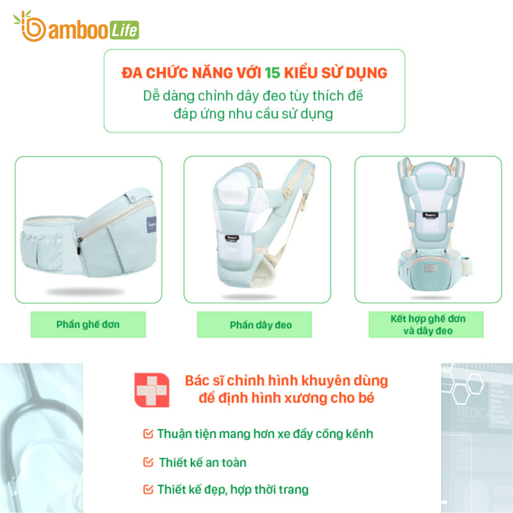 Cách đeo địu em bé Bamboo Life đúng chuẩn và an toàn - Bamboo Life